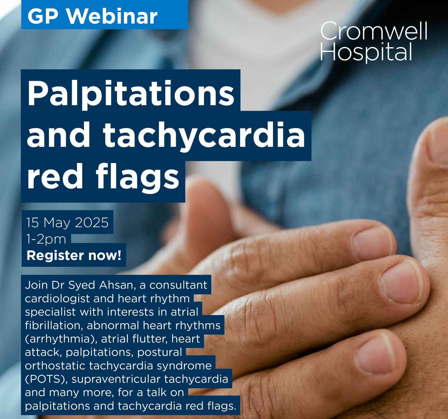 GP Webinar: Palpitations and Tachycardia red flags - Cromwell Hospital